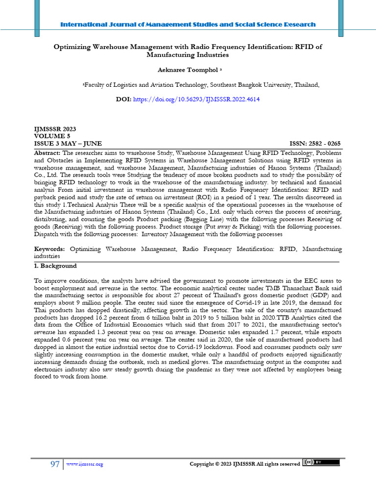Optimizing Warehouse Management With Radio Frequency Identification ...