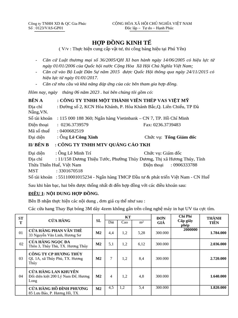 Hop Dong Thep1 | PDF