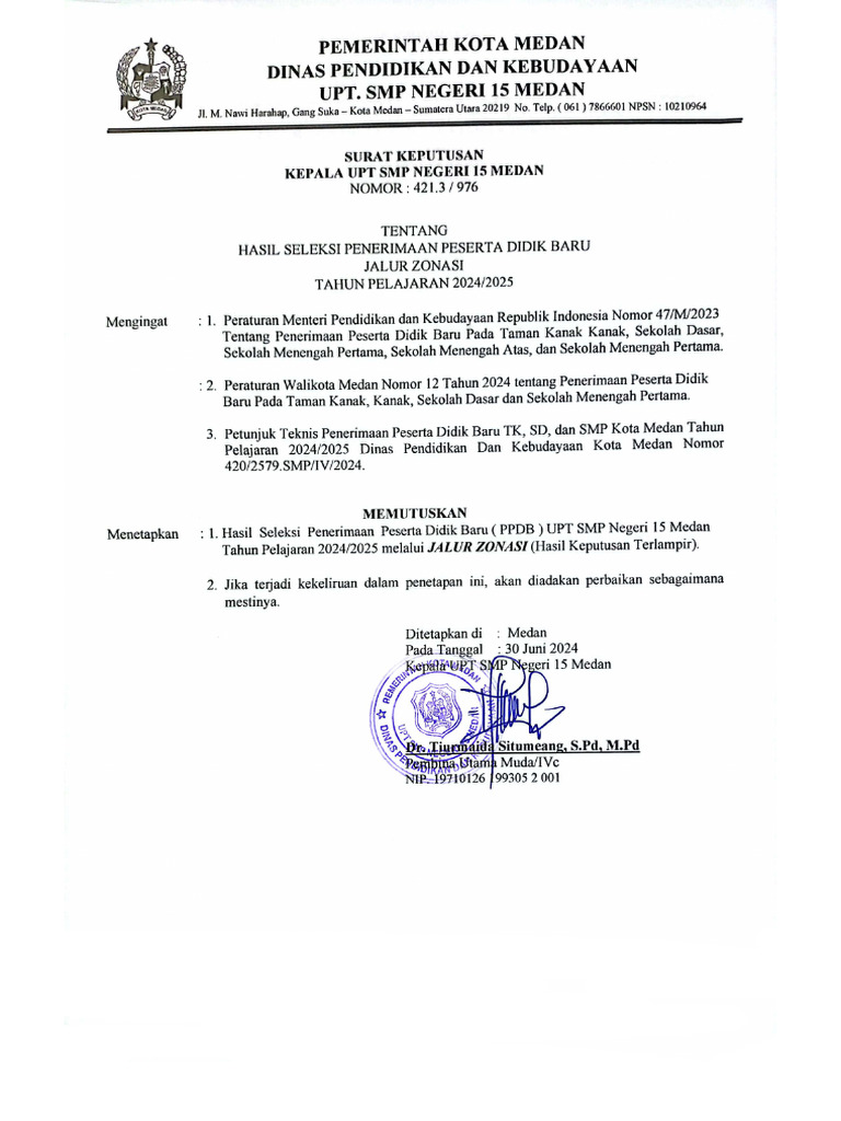 Upt SMPN 15 Medan 0 UPT - SMP - NEGERI - 15 - MEDAN | PDF