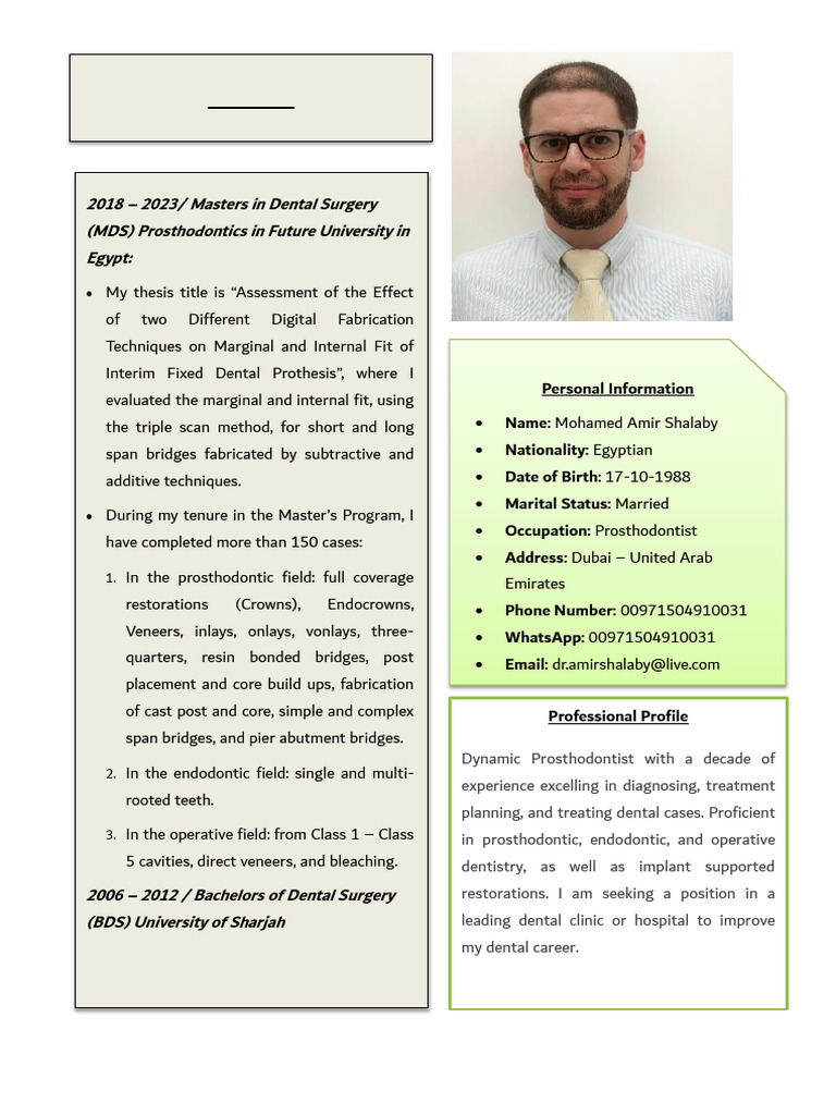 Dr. Amir Shalaby - CV | PDF