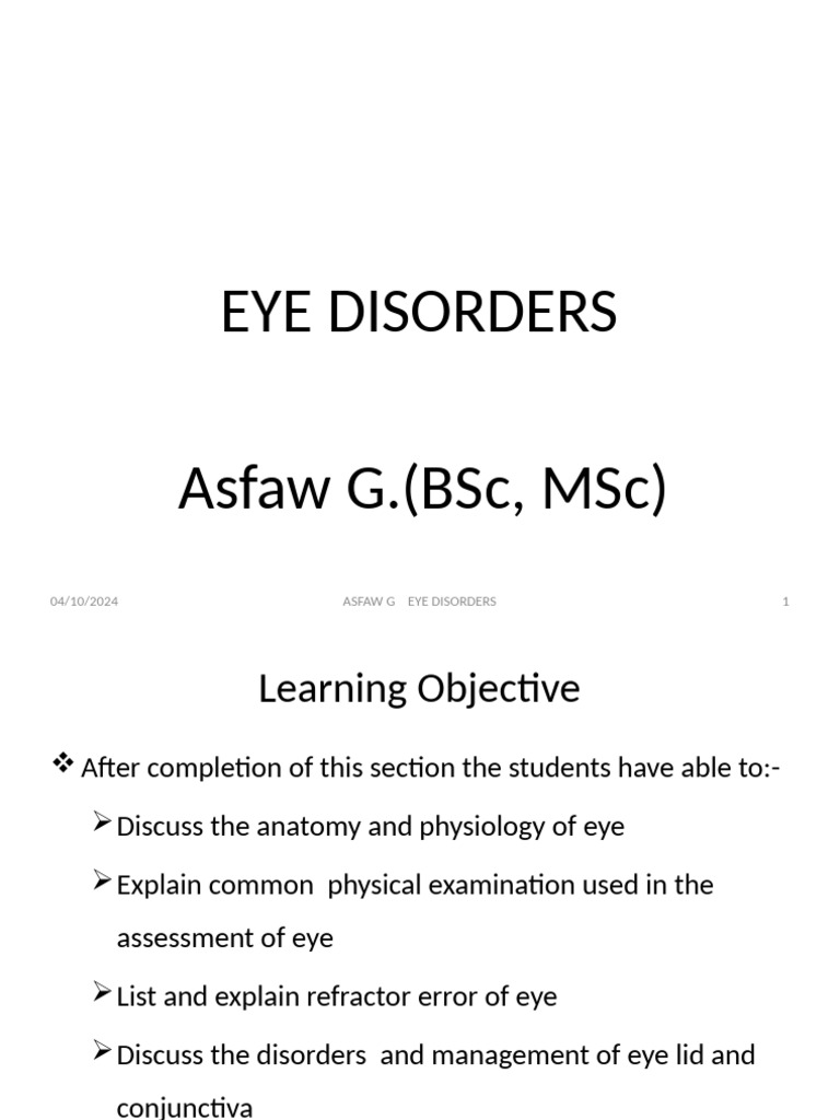 Eye Disorders | PDF