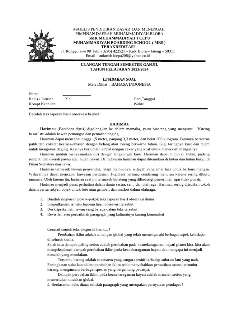 UTS X Semester 1 | PDF