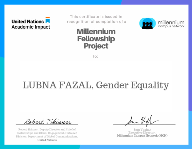 Millennium Fellowship Certificate - 230334 | PDF