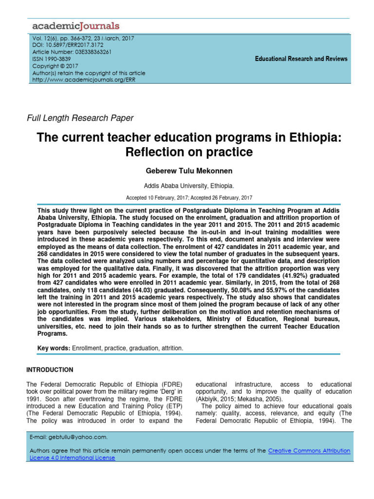 The Current Teacher Education Programs I | PDF