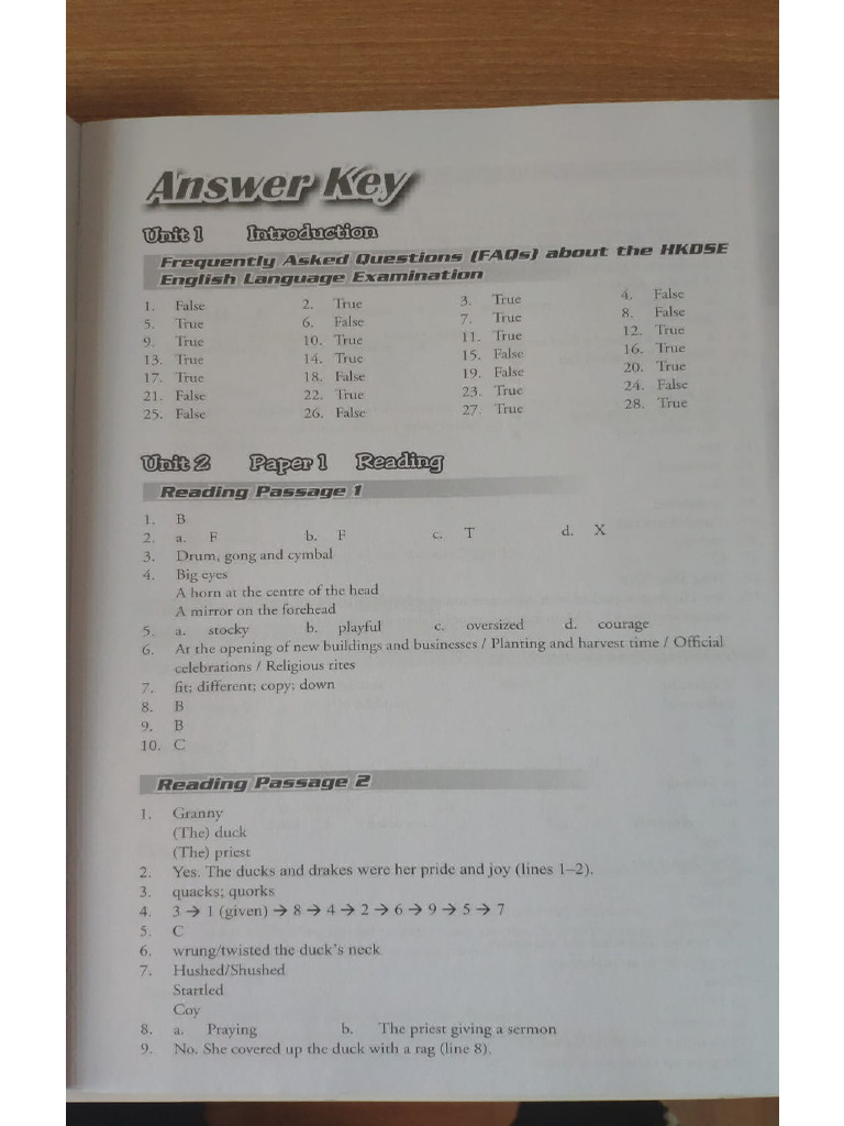 Eng 暑假功課ans | PDF