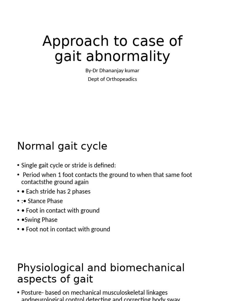 Approach to Case of Gait Abnormality | PDF