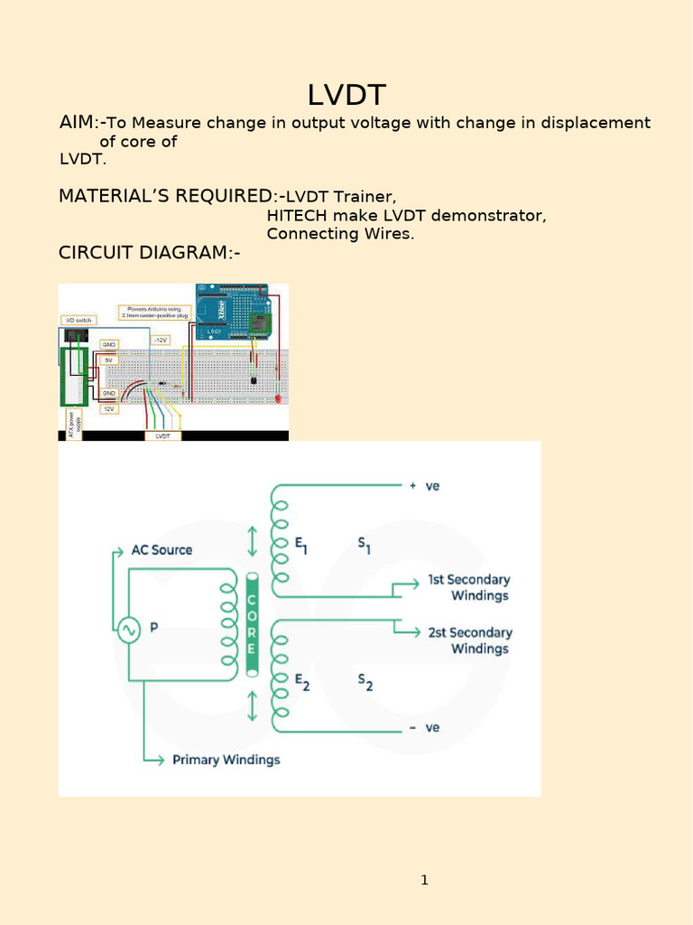 LVDT | PDF | Electricity | Electrical Engineering