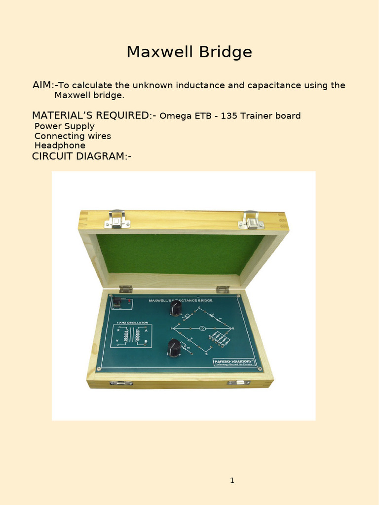 Maxwell Bridge | PDF | Series And Parallel Circuits | Capacitor