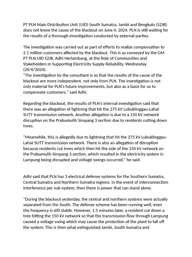 PT PLN Main Distribution Unit | PDF