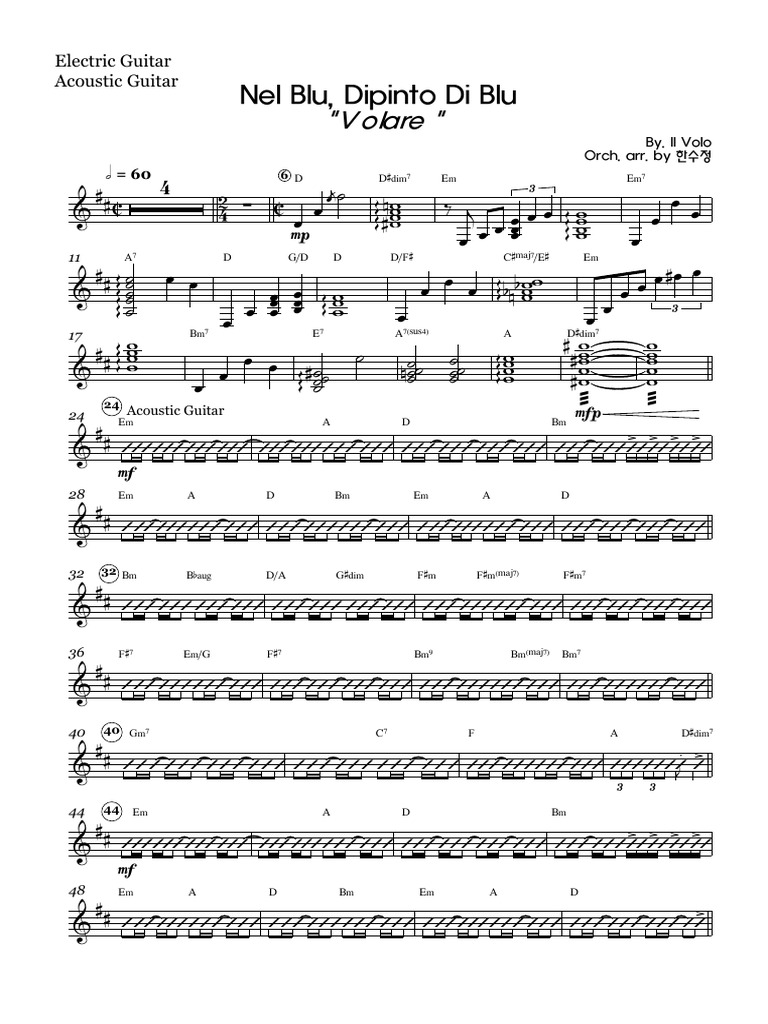 Il Volo - Nel Blu, Dipinto Di Blu 'Volare' - 15 Electric Guitar ...
