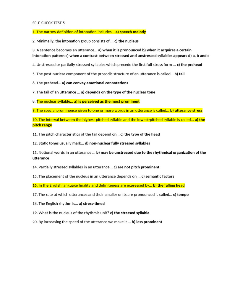 Self-Check Test 5 | PDF