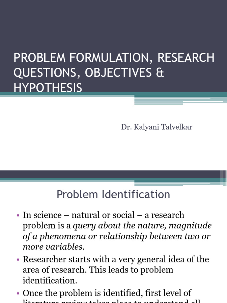 Problem Formulation, Res Questions, Objectives & Hypo | PDF