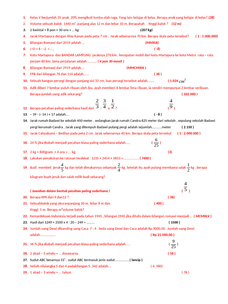 Soal Rangkuman LCT | PDF