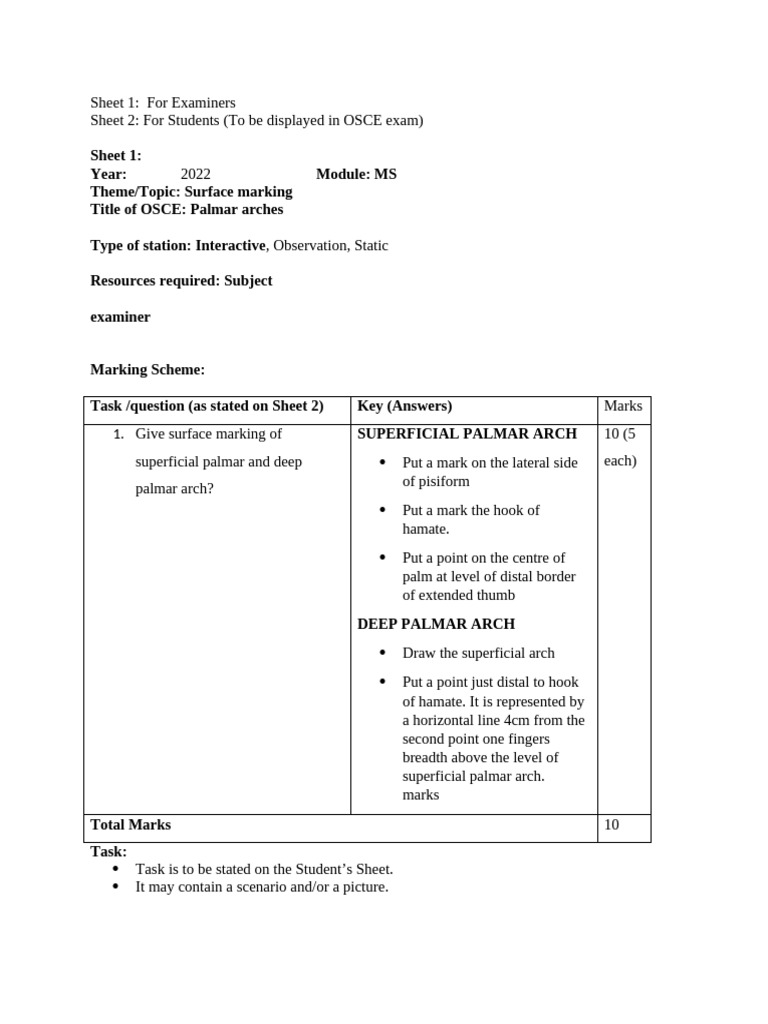 Ospe 5 Surface Marking | PDF
