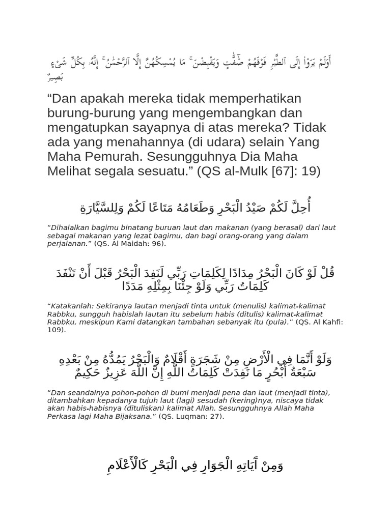 Ayat Al-Qur'an tentang Laut dan Kapal | PDF | Sejarah | Agama ...