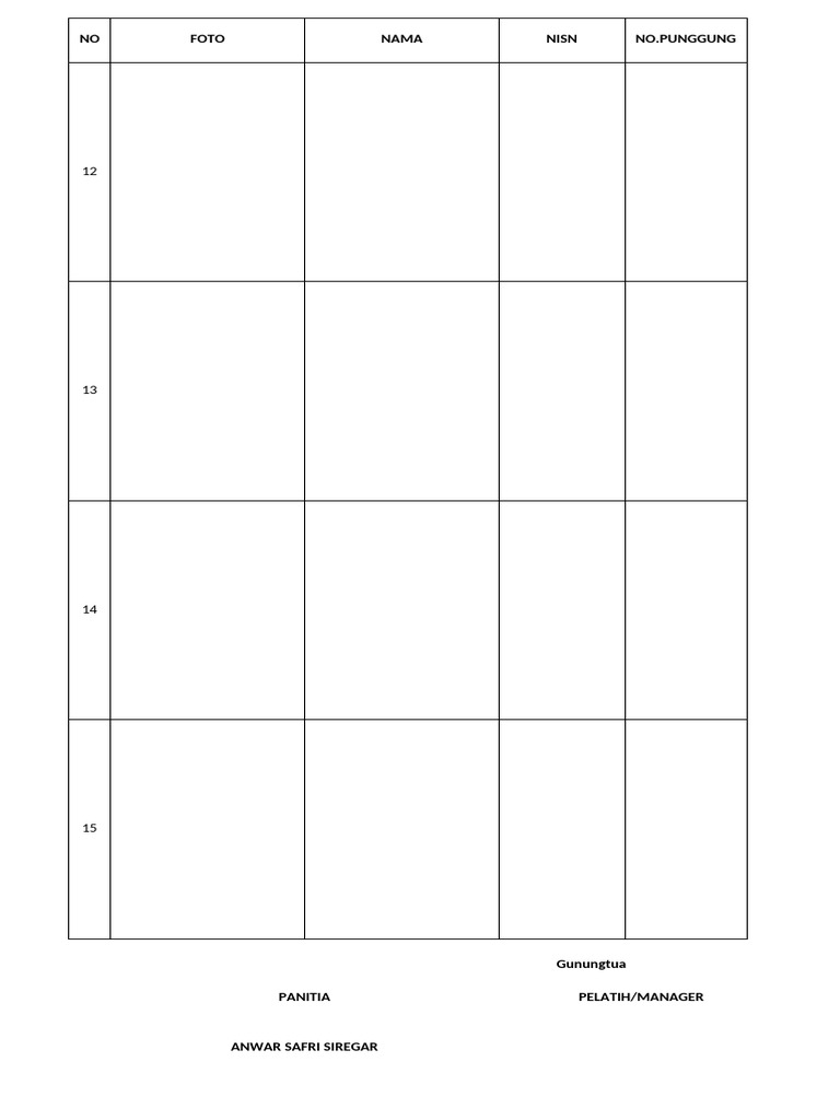 LAMPIRAN DSP(DAFTAR SUSUNAN PEMAIN) | PDF
