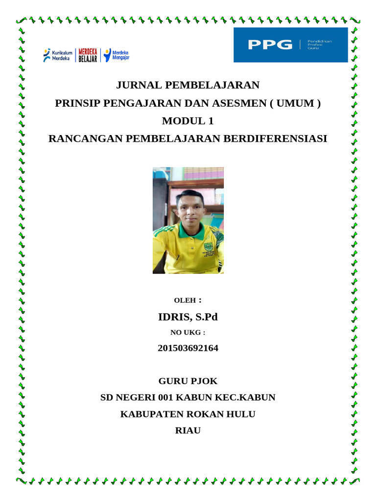 Contoh Jurnal Pjok SD | PDF