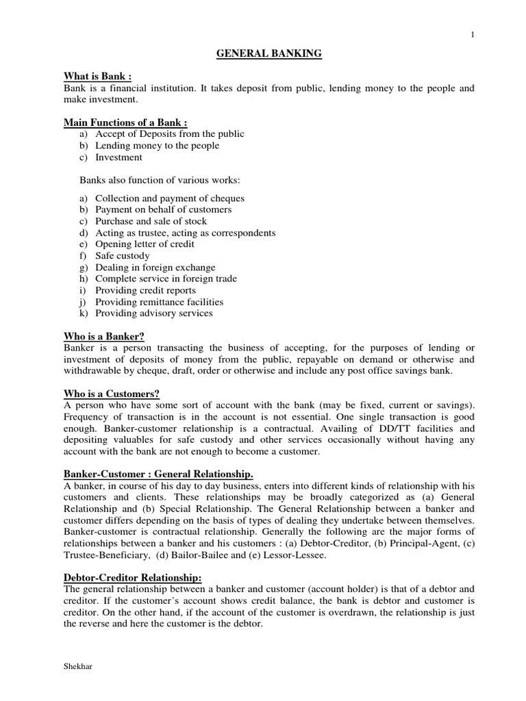 (General Banking) | PDF