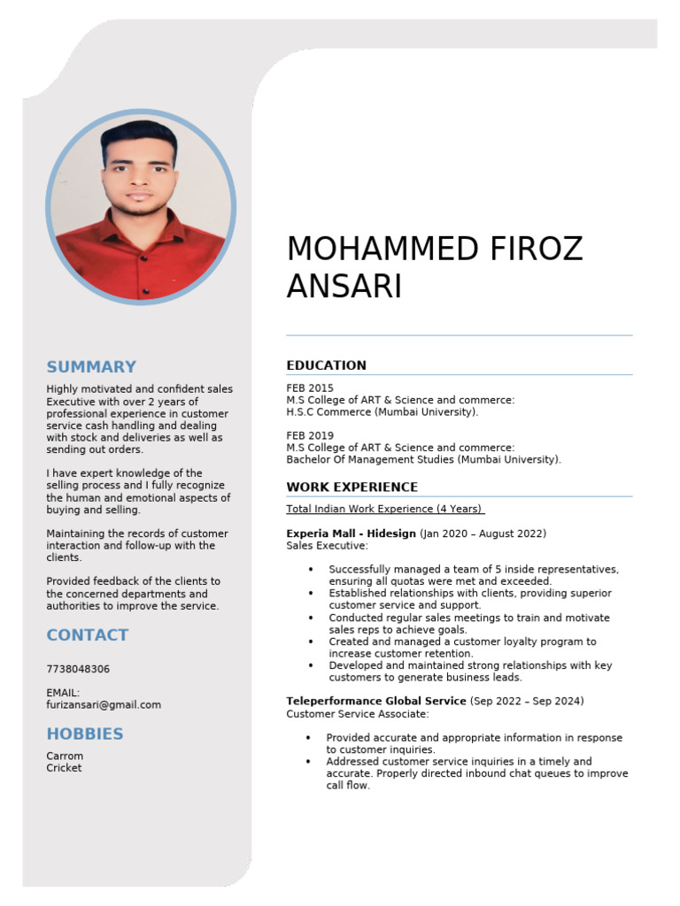 Mohammed Firoz Ansari: Education | PDF