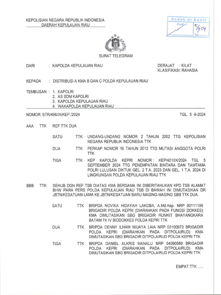 STR 496 Ix Kep 2024 | PDF