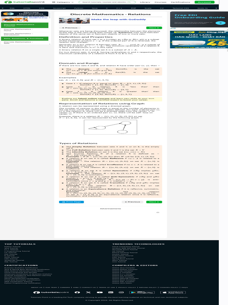Discrete Mathematics - Relations | PDF