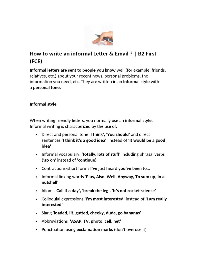 How To Write An Informal Letter Fceb2 | PDF
