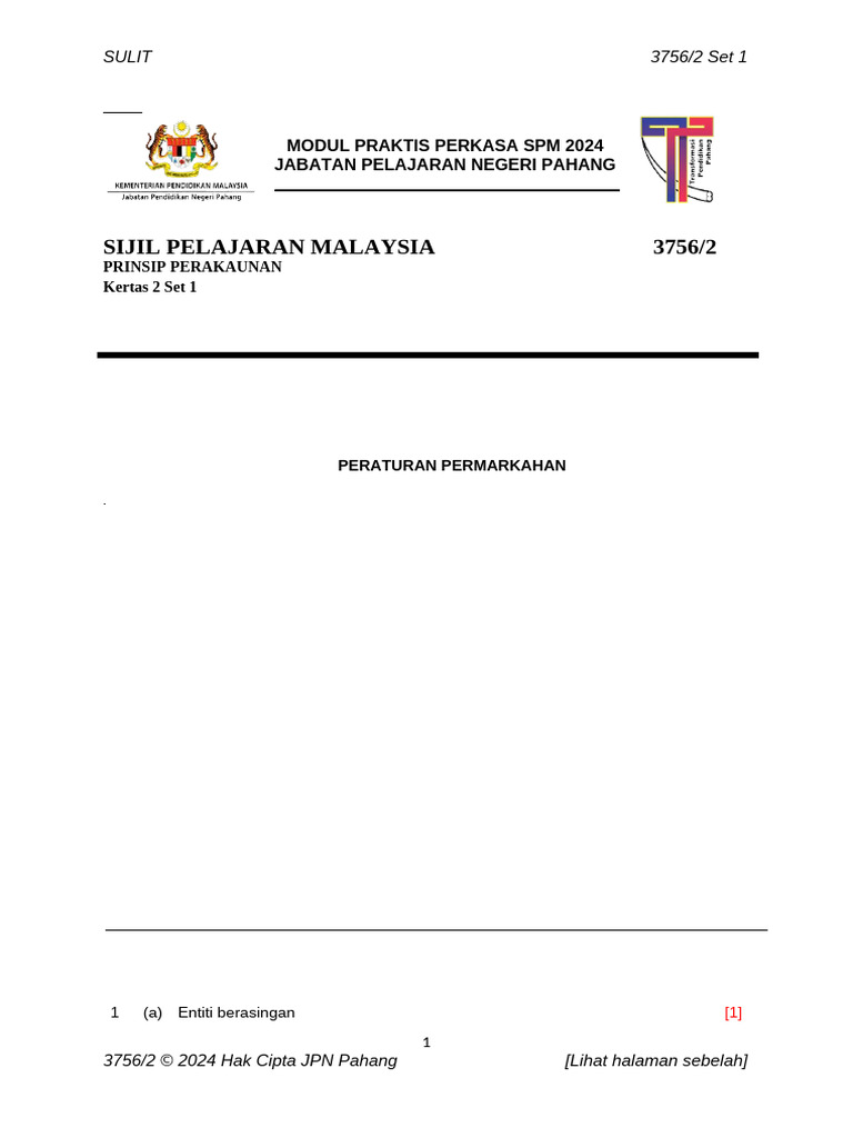 K2 SET 1 SKEMA PRAKTIS PERKASA 2024 | PDF