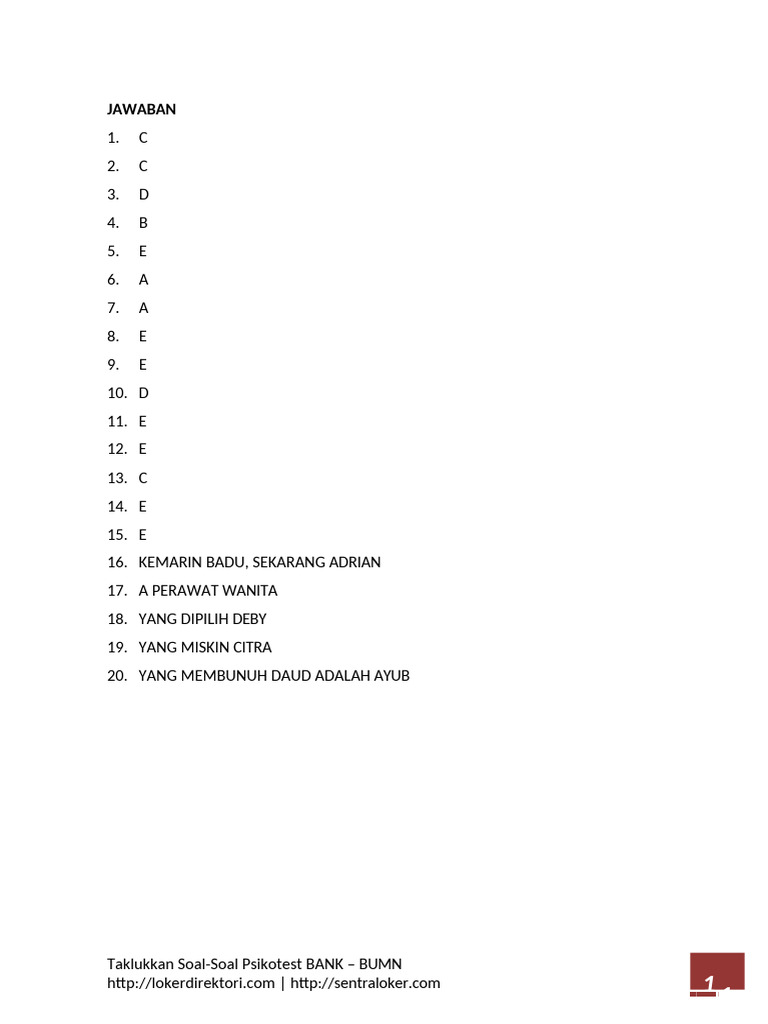Jawaban Test Logika | PDF