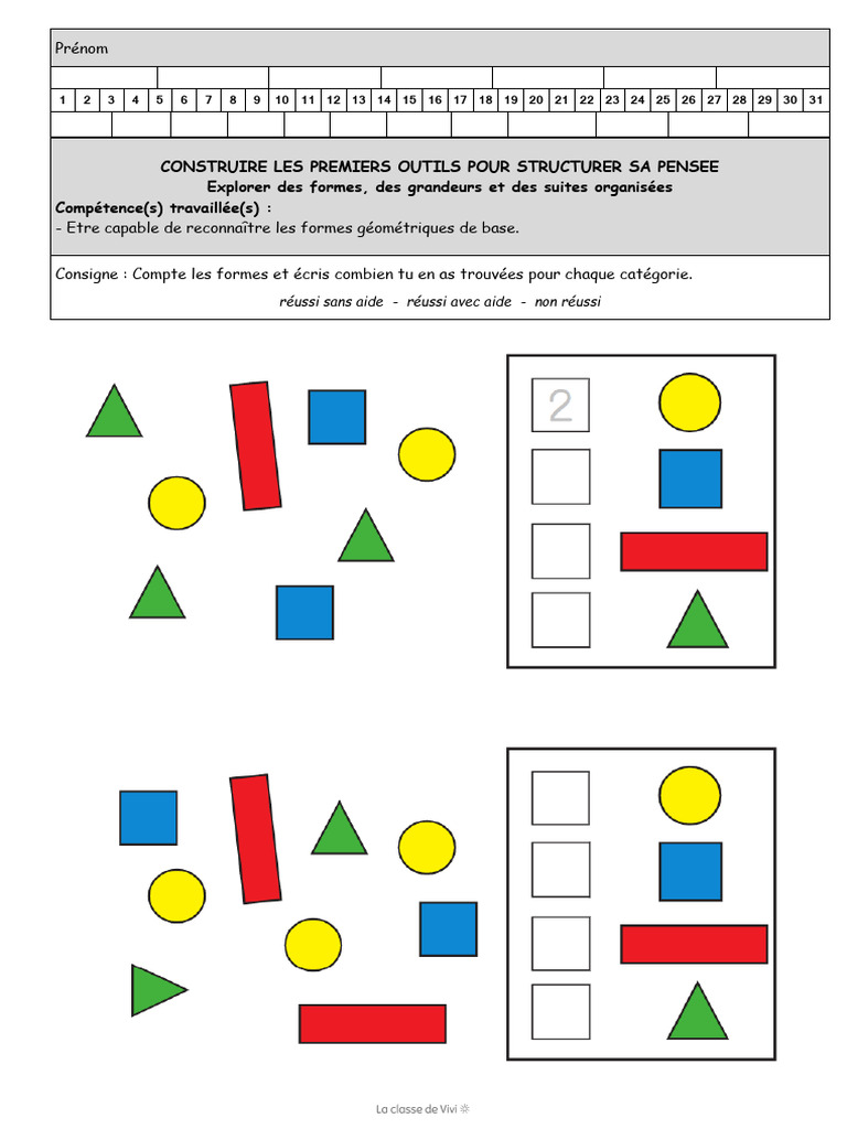 Fiche 1 Reconnaitre Les Formes Geometriques de Base. | PDF