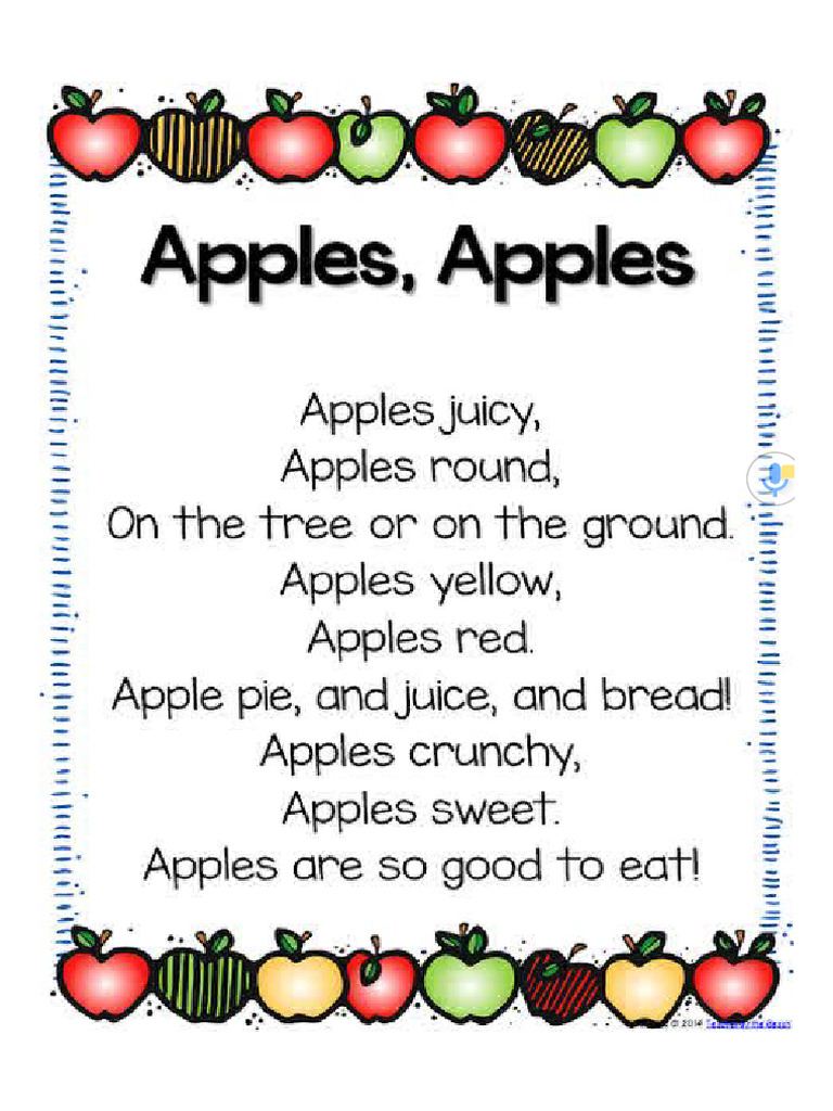 Apples, Apples Poem | PDF