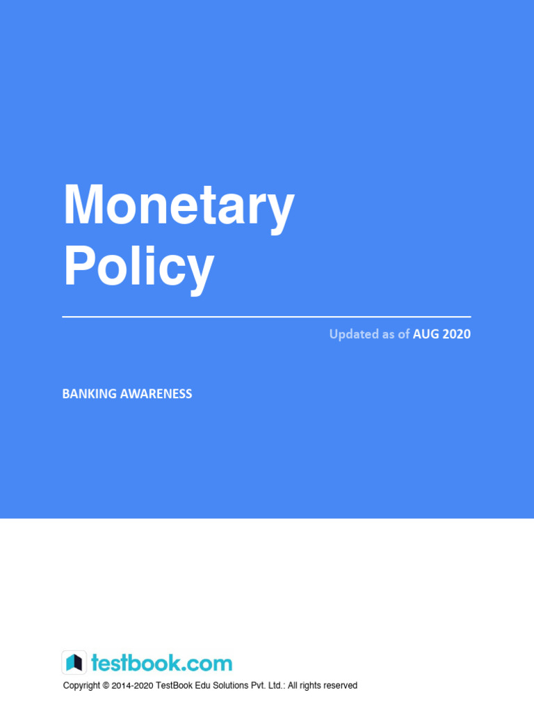 Monetary Policy - Study Notes | PDF