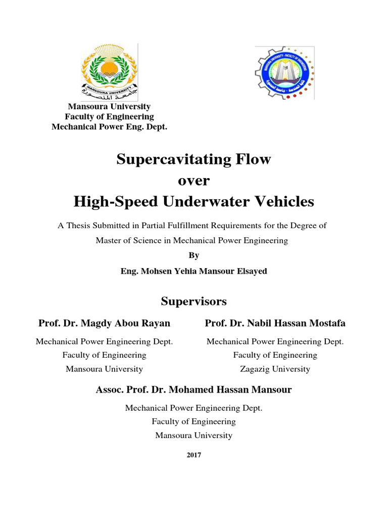 supercavitating Flow Over High Speed Und | PDF