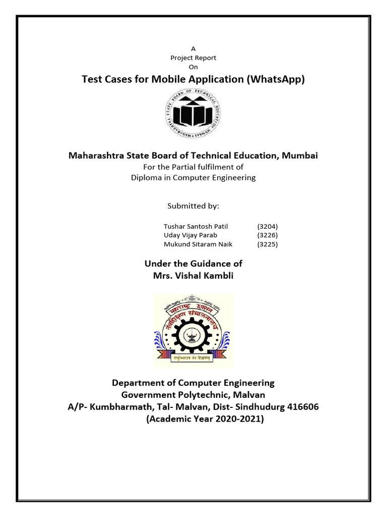 STE Microproject Report On Mobile Application MSBTE CAMPUS ACADEMY ...