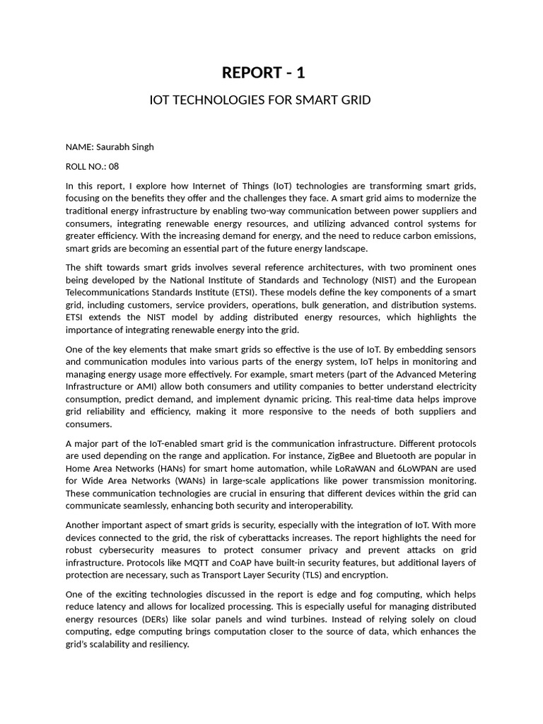 REPORT Iot Sau | PDF