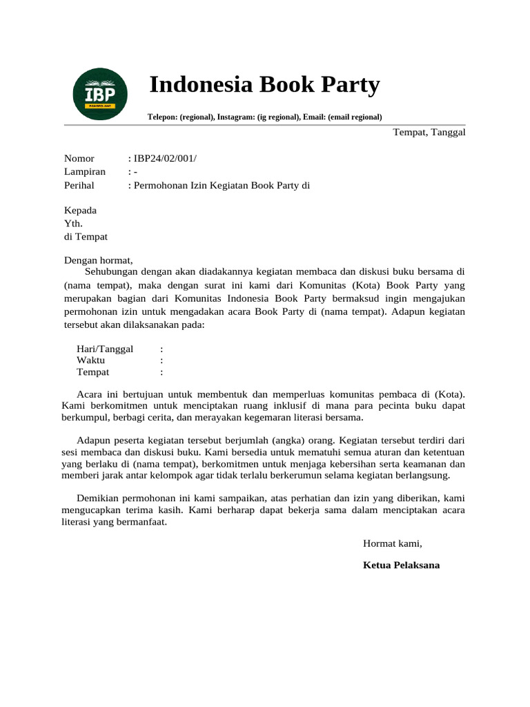 Contoh Format Surat izin | PDF