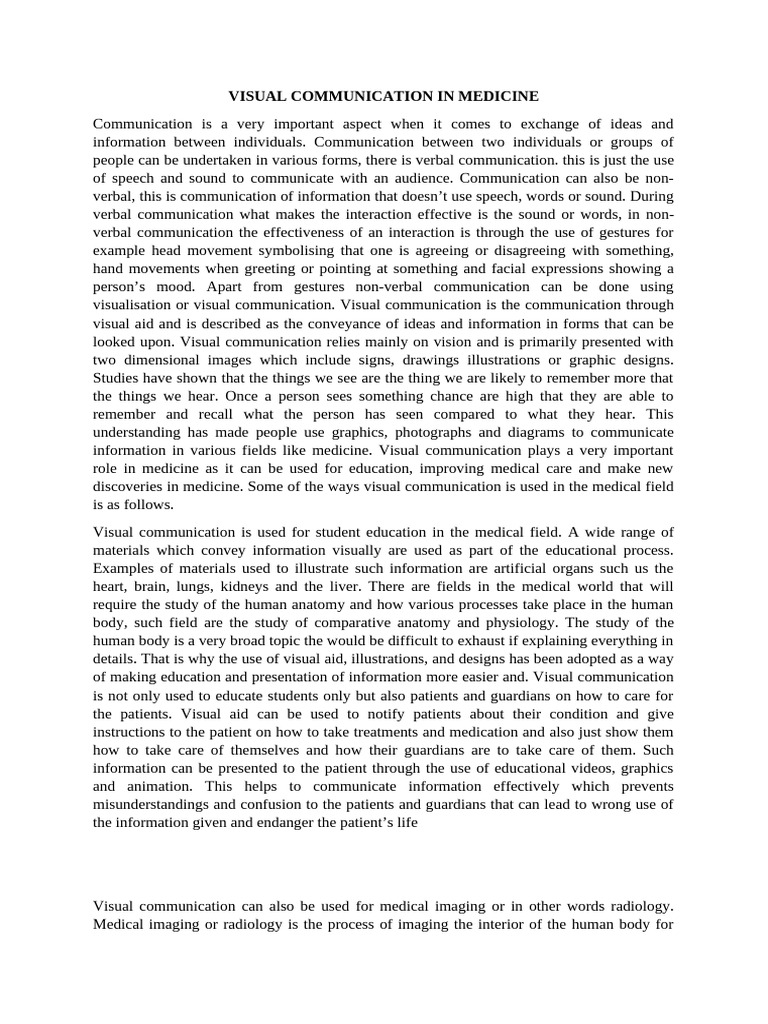VISUAL COMMUNICATION IN MEDICINE | PDF