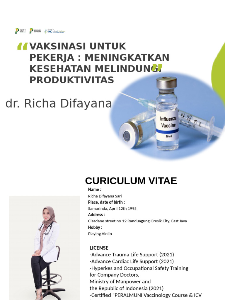 Vaksinasi Pekerja Dr. Richa | PDF