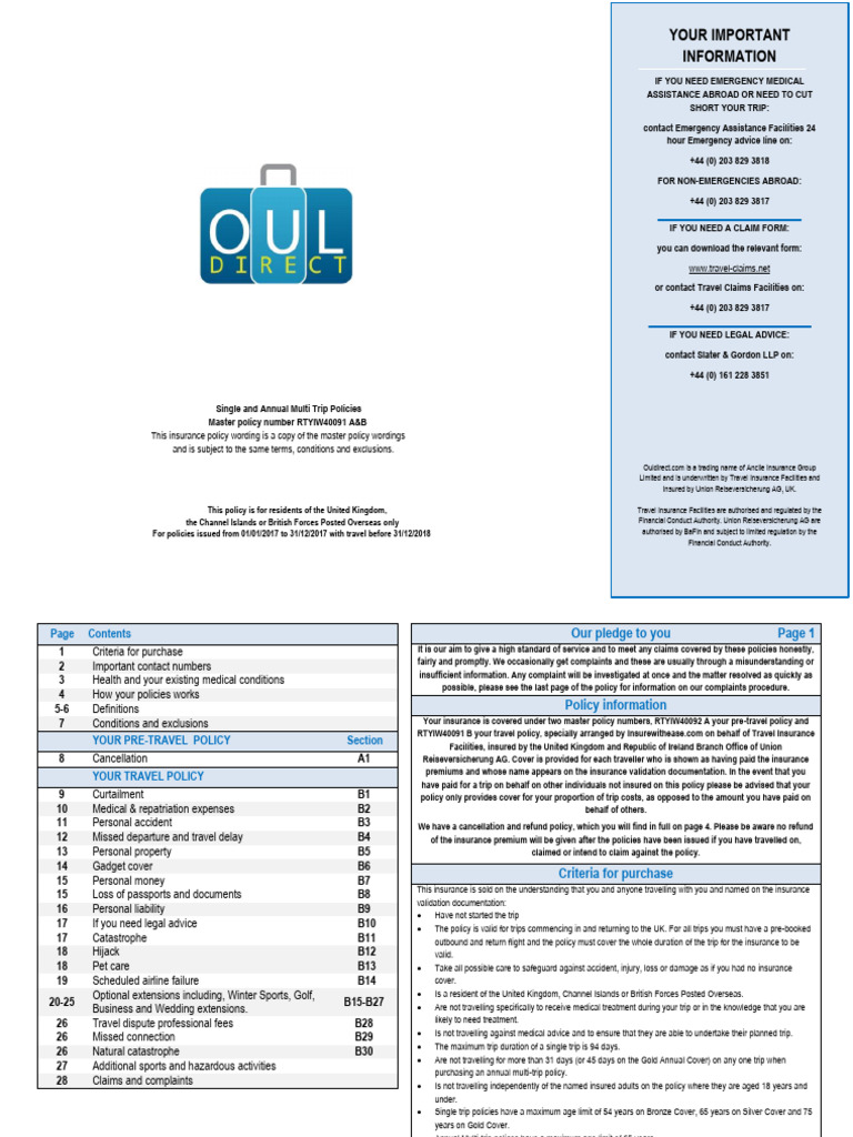 Gold Annual Wording | PDF