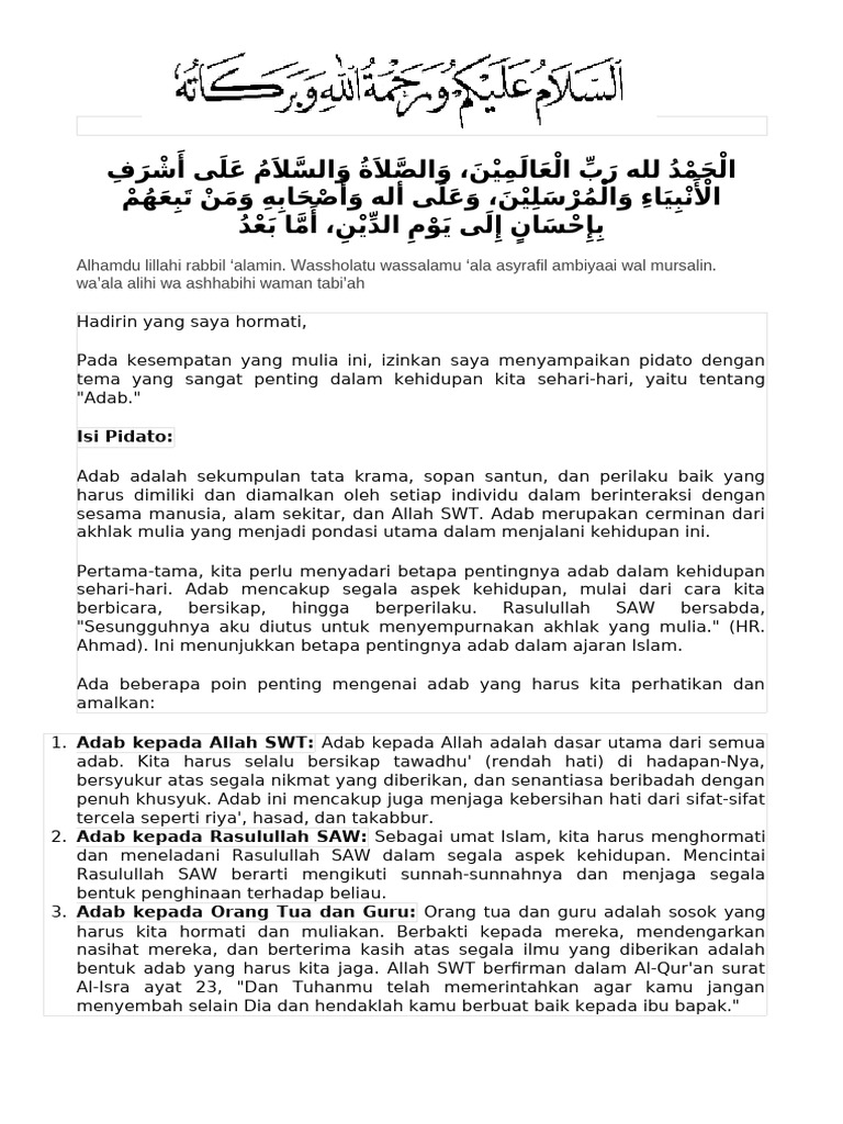 Pidato Tentang Adap | PDF