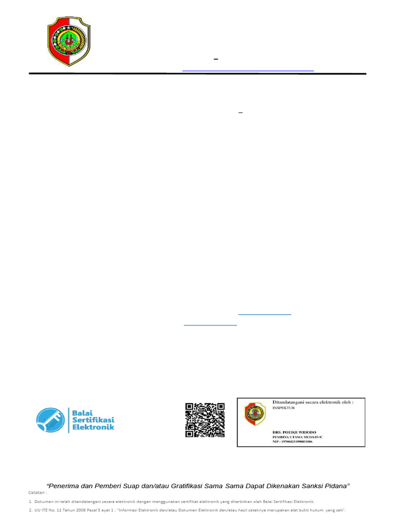 Surat Pemberitahuan Pelaksanaan Pemeriksaan OPD 2024 TTD | PDF