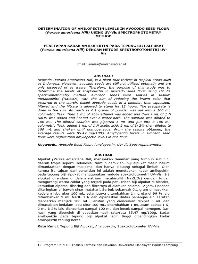 Analisa Kadar Pati | PDF