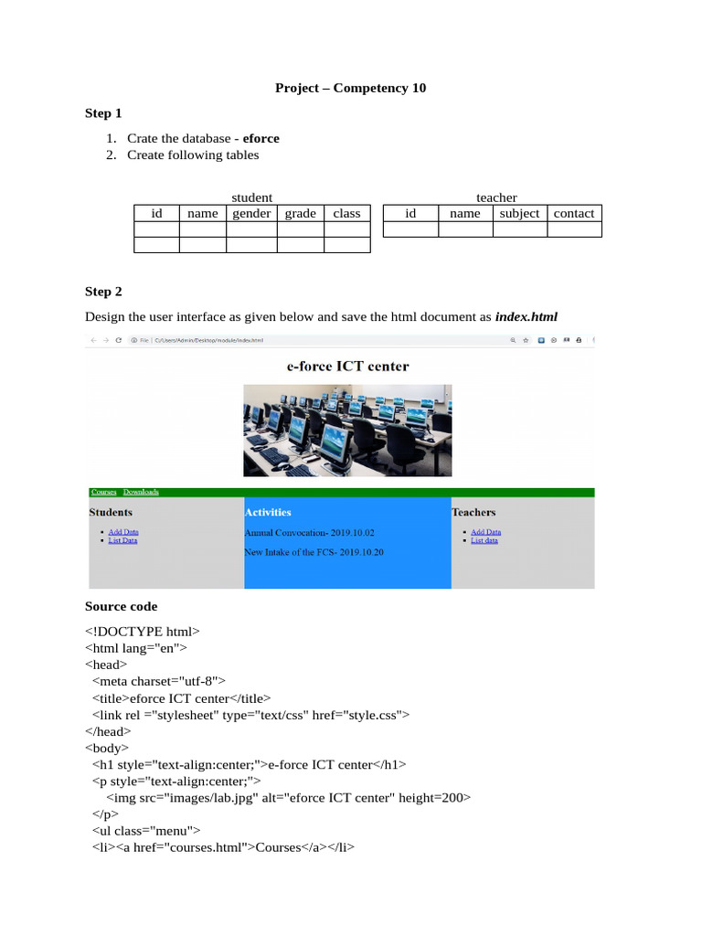 HTML Part 7 Project | PDF