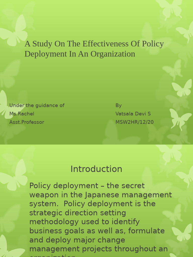 Study On Effectiveness of Policy Deployment | PDF