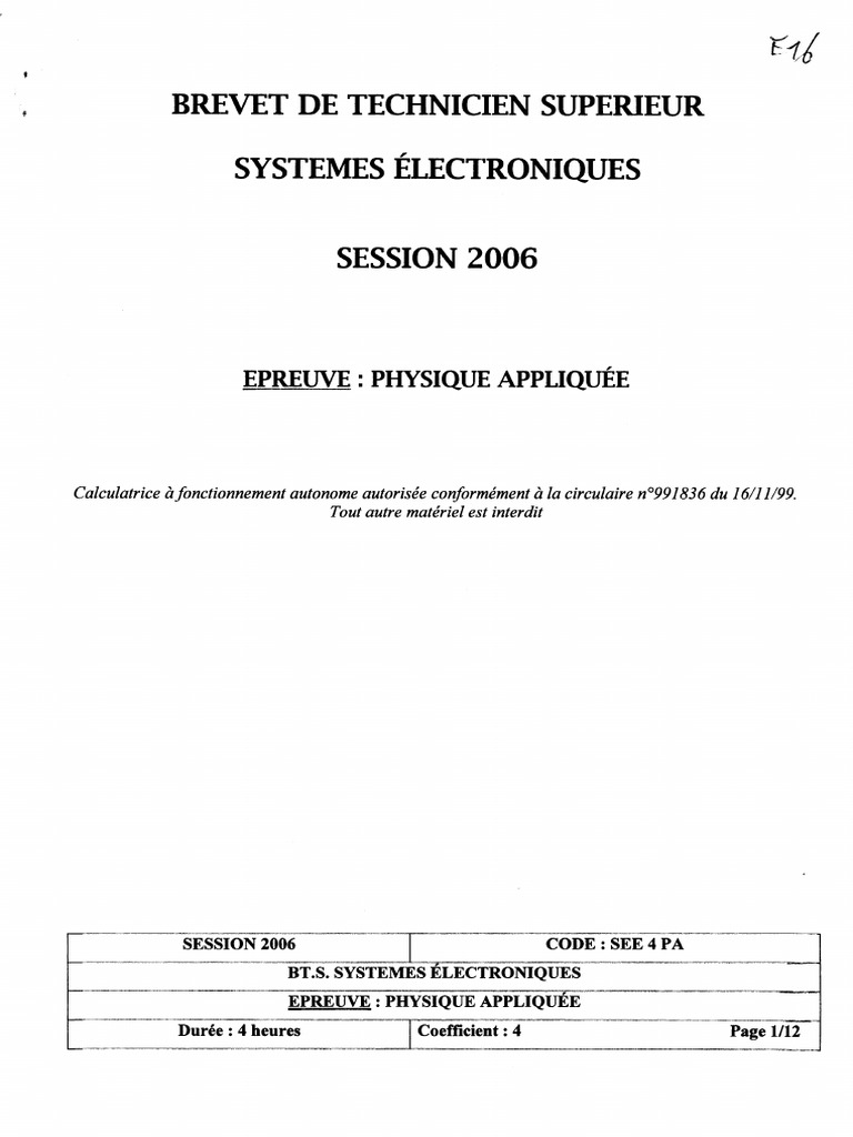 Physique App 2006 | PDF