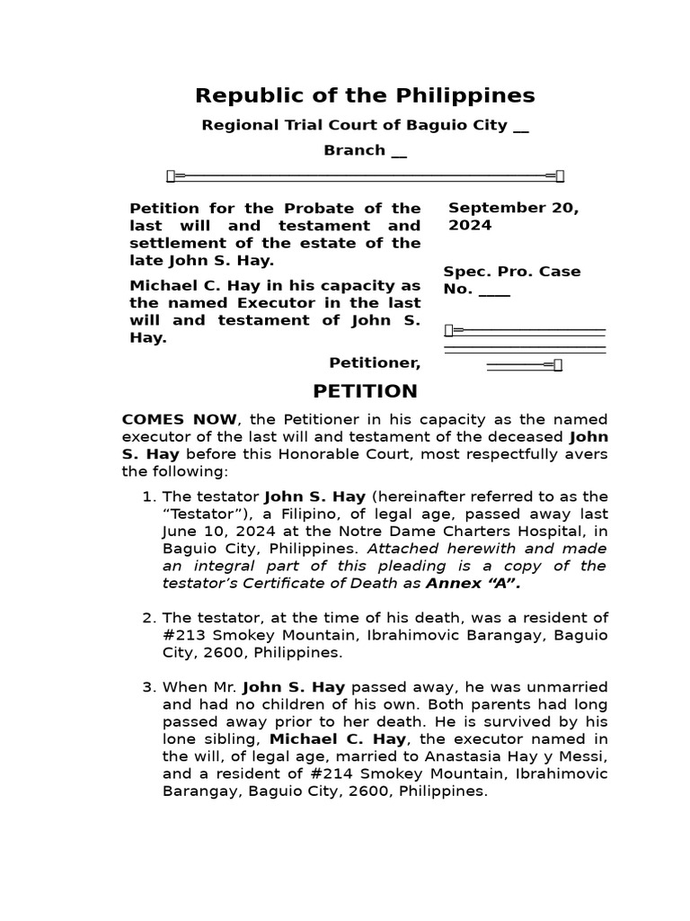 Petition For Probate | PDF