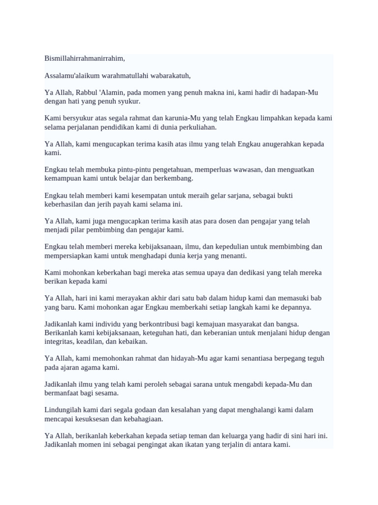 Doa Wisuda | PDF