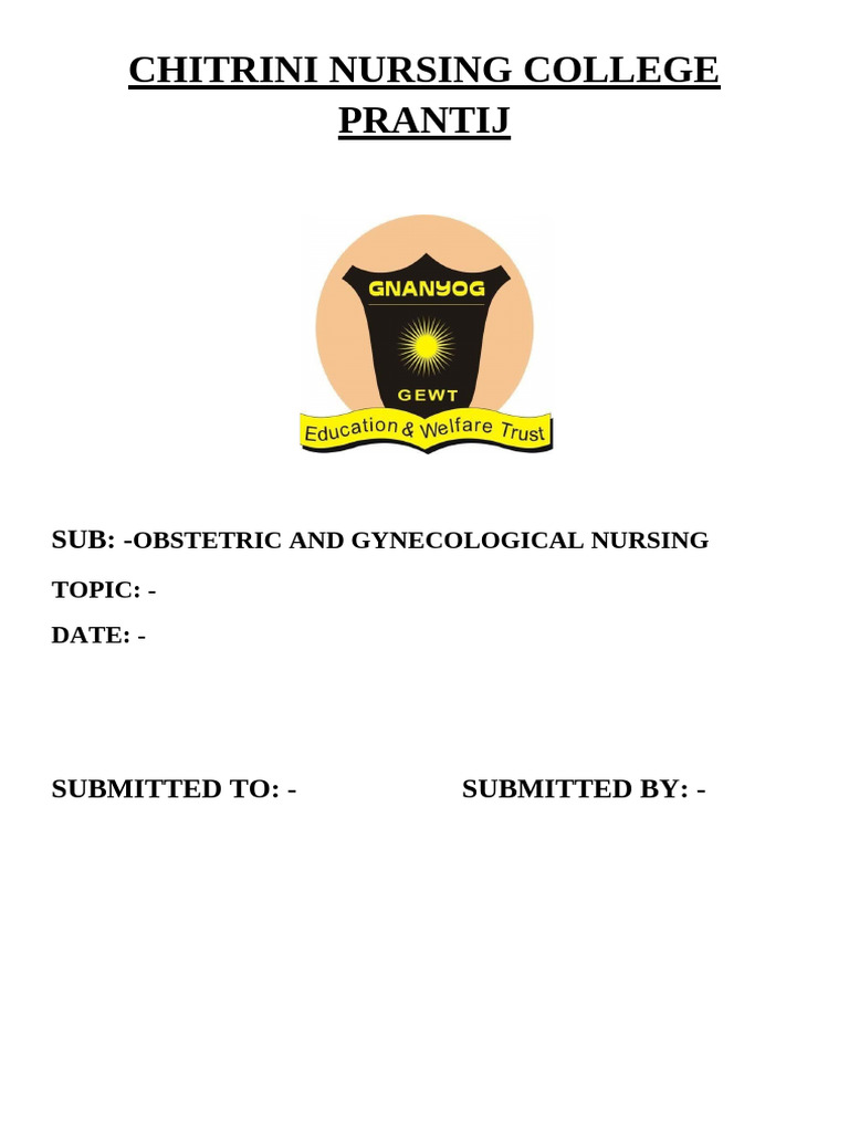M.Sc Nursing in Obstetrics & Gynecology | PDF