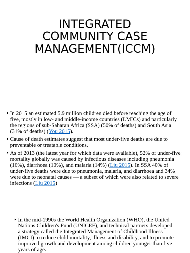 Integrated Community Case Management (Iccm) | PDF