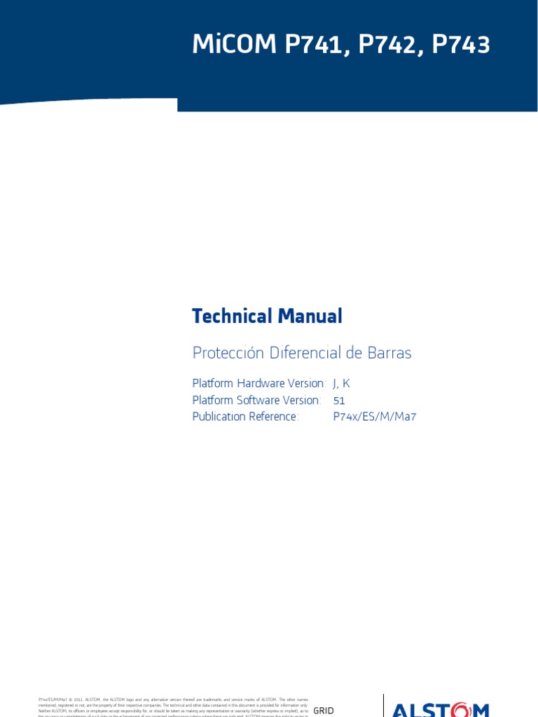 Micom P741, P742, P743: Technical Manual | PDF | Descarga eléctrica ...