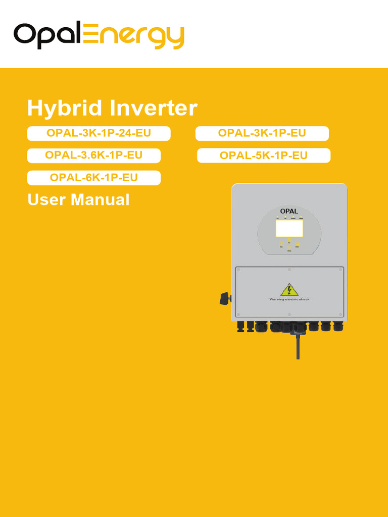 Operating Manual of Opal - (3-6) K-Asia | PDF | Power Inverter | Home ...